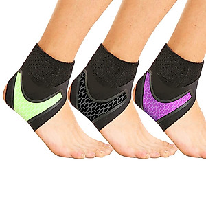 Ankle Brace Adjustable Ankle Support Breathable Compression Foot Sleeves Elastic Ankle Wrap for Sports Injury Plantar Fasciitis Achilles Tendonitis Ligament Damage 1 Pair (Color : Purple)