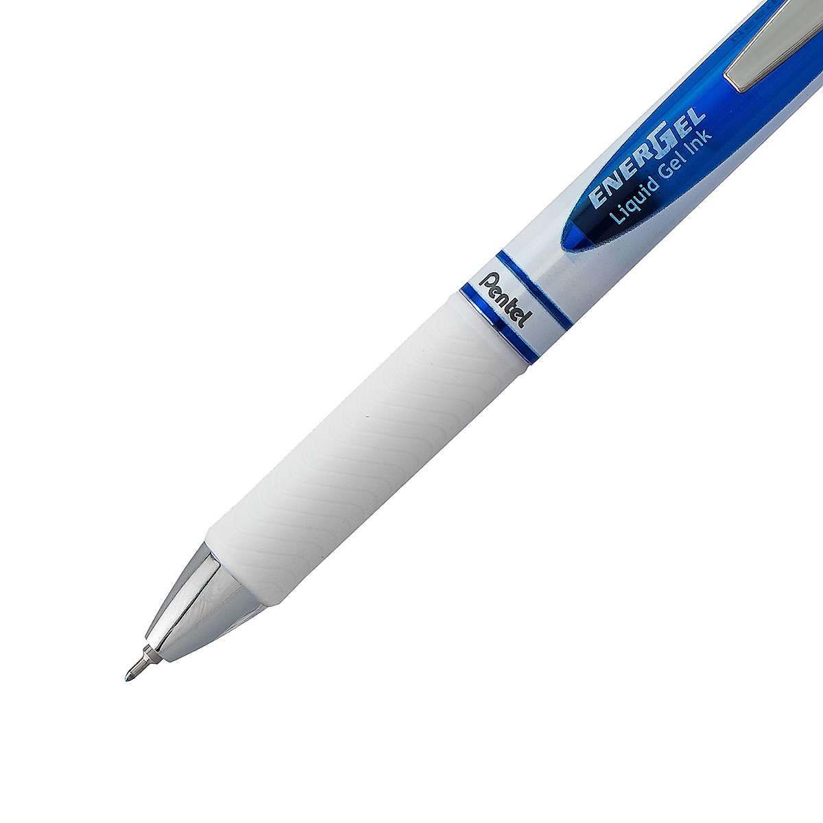 Pentel EnerGel Pearl RTX Retractable Liquid Gel Pen, (0.5mm), Fine Line, Needle Tip, Blue Ink, Box of 12 (BLN75PW-C)