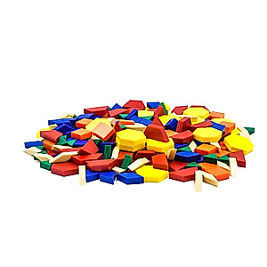 hand2mind Foam Plastic Pattern Blocks for Kids, Shapes for Kindergarten, Montessori Toys, Geometric Shapes, Symmetry, Shape Recognition, Pattern Blocks for Classroom (Set of 810)