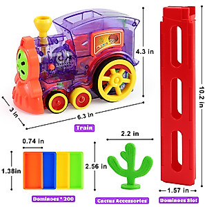 Domino Train, Domino Blocks Set, Building and Stacking Toy Blocks Domino Set for 3-7 Year Old Toys, Boys Girls Creative Gifts for Kids