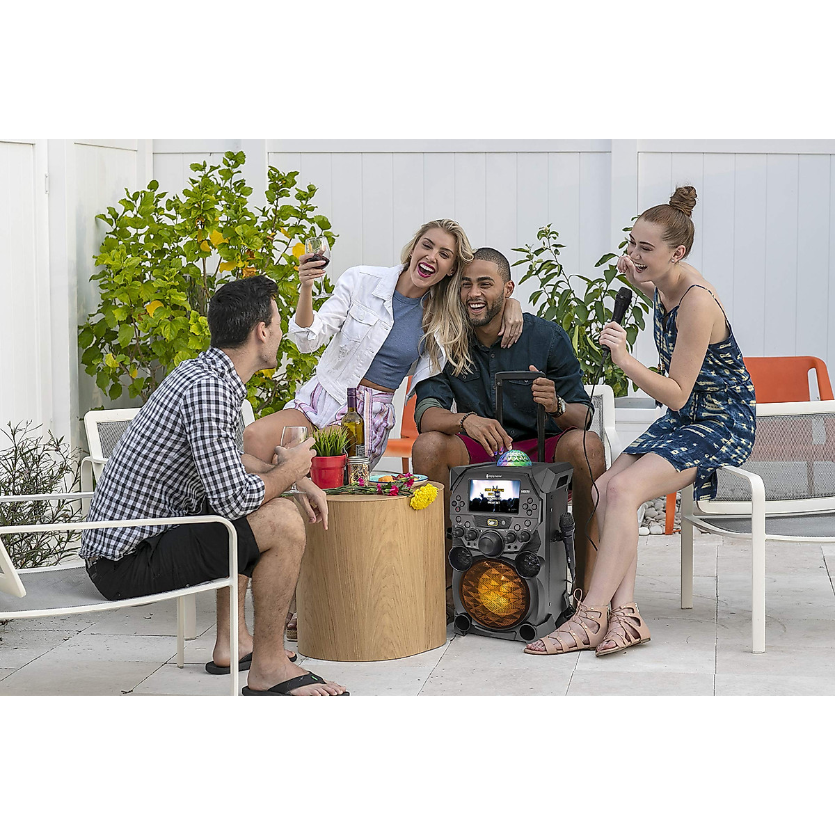 Singing Machine Festival SDL9050 with LCD Monitor, Rechargeable Battery and Bluetooth Streaming