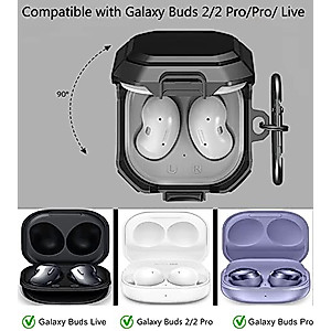 OTOPO Lock Case for Samsung Galaxy Buds 2 Pro/Galaxy Buds 2/Galaxy Buds Pro/Galaxy Buds Live Case with Cleaning Kit Men Women Protective Case Cover for Samsung Earbuds Case - Black