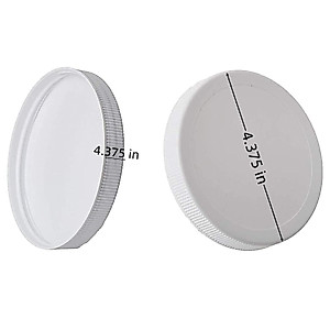 Hufopik 3 Pcs | 110/400 Plastic Replacement Lids | 110mm Caps w/Leak Proof Liner | For Large Glass or Plastic Wide Mouth Jar， Food-Grade Storage Caps for Canning Jars