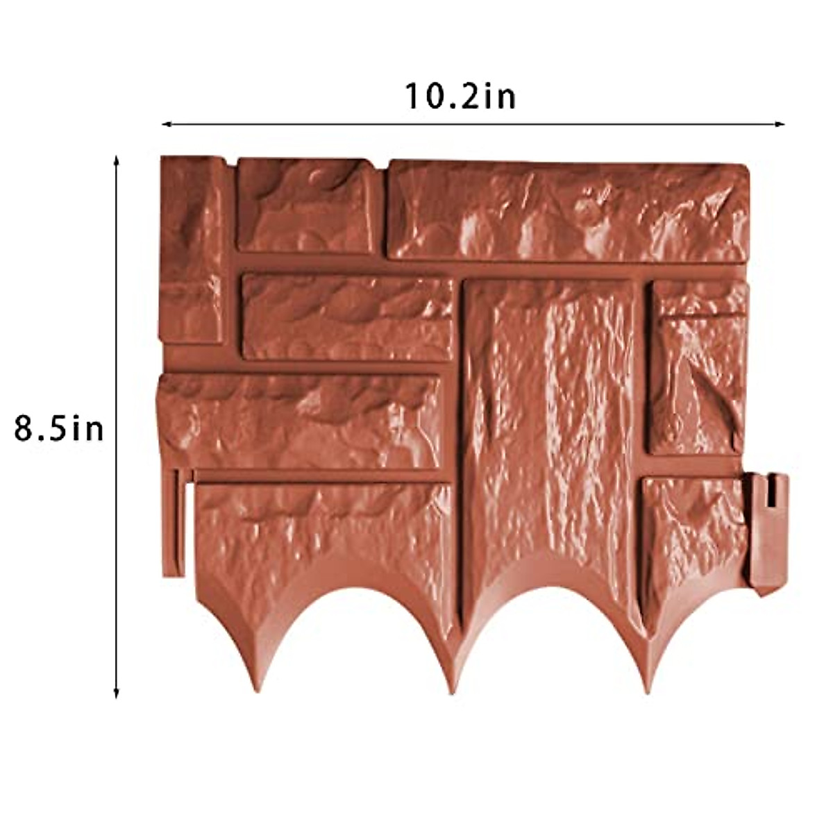 Garden Edging Set Plastic Fence, Imitation Stone Fence, Garden Edging Border Imitation Stone Brick, for DIY Decorative Patios Lawn Paths Landscape Walkways Flower Beds Border-10pcs