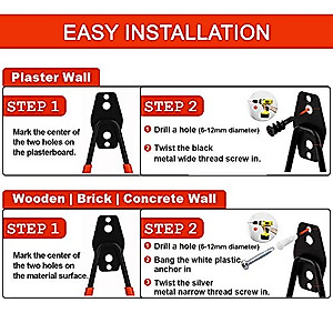 Garden Hose Hanger Wall Mount,Cast Iron Garden Hose Holder Storage(2PC) (Orange)