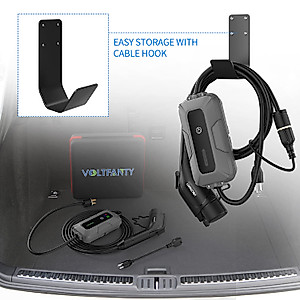 voltfanty Level 1&2 EV Charger, Electric Vehicle Portable Charger with 27.8FT Cable, Home EV Charging Station for J1772 Electric Cars, 16Amp 110V-240V, NEMA 6-20 & NEMA 5-15 Plug