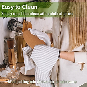 KITWILD High Density 8 Inch Thick Cork Trivets for Hot Dishes, Plates, and Kitchen Countertops, Fine Particle Heat Resistant Round Cork Coaster, Cork Placemats Cork Pads for Hot Pots and Pans, 4 Pcs