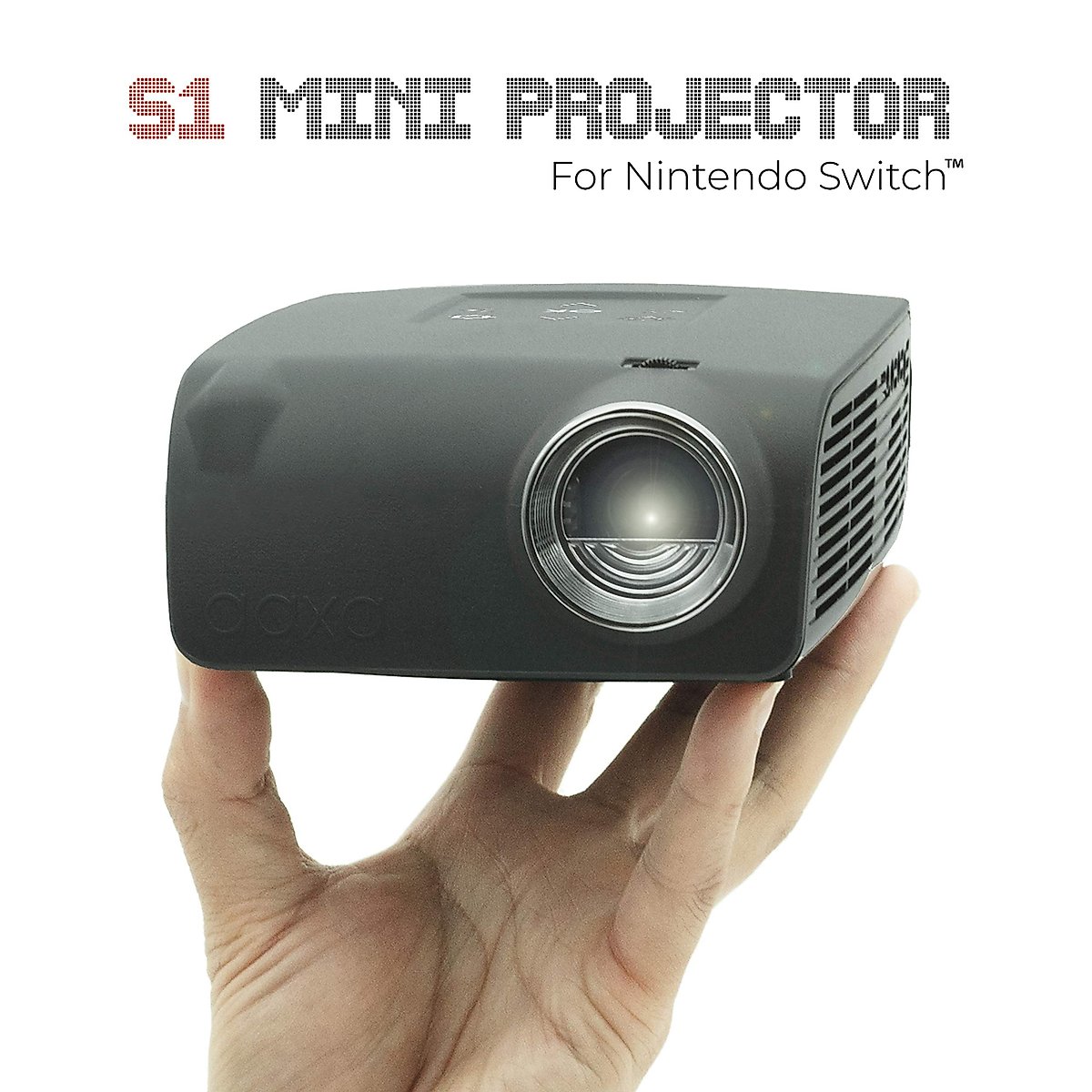 AAXA S1 Mini Projector Compatible for Nintendo Switch, 3 Hour Battery, USB-C Video Input, 720p HD Native Resolution, 400 Lumens, Gaming, DLP (Renewed)