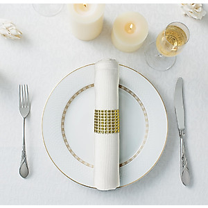 PLOYMONO Orange Heavy Duty Cloth Napkins - 17 x 17 Inch Solid Washable Polyester Dinner Napkins - Set of 8 Napkins with Hemmed Edges - Great for Weddings, Parties, Banquets Dinner & More