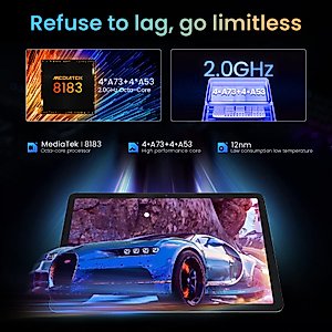 2024 Newest 10.1 Inch Android 12 Tablet with 8GB RAM 256GB ROM 1TB Expand,2.0Ghz Octa Core Tablet,1280*800 HD IPS Display,5+2MP,8 Hour Battery,2.4/5G WiFi,Bluetooth 5.0,Hotspot,FM,GPS(Gray)