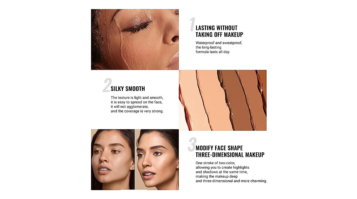 evpct 4 Color Contour Makeup Set for Flawless Face Sculpting