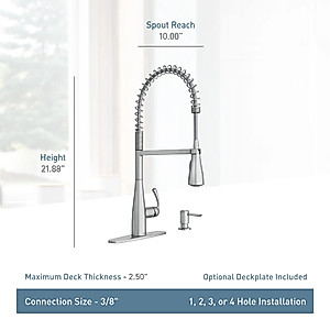 Moen 87814SRS Essie One-Handle High Arc Pulldown Kitchen Faucet, Spot Resist Stainless