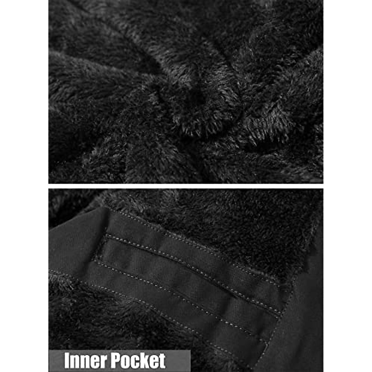 TACVASEN Jackets Mens Winter Army Military Jacket Zipper Jacket Cargo Jacket Winter Coat Outdoor Cotton Coat Black