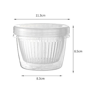 gofidin 4 Pcs Vegetable Storage Box, Ginger Garlic Onion Keep Fresh Container with Drain Basket Double Layer Plastic Transparent Food Drainage Sealing Box
