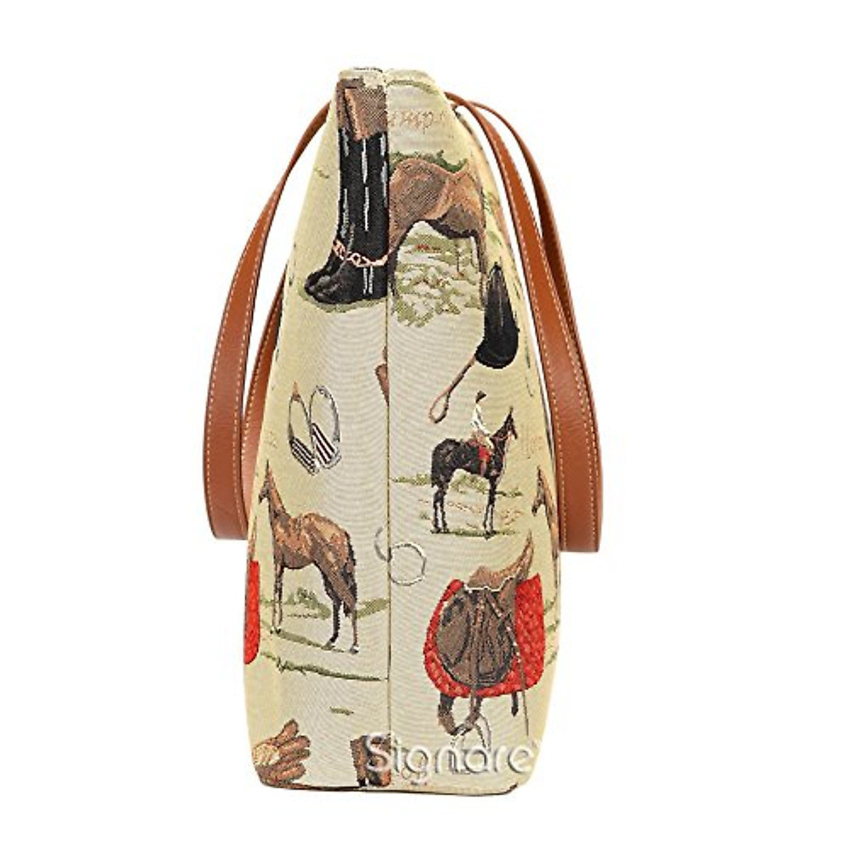 Signare Tapestry Shoulder Bag Tote Bag for Women with Horse Design (SHOU-HOR)
