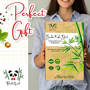 PANDA LAND Bamboo Universal Knife Block Without Knives | Upto 20 Knives Extra Large Capacity Kitchen Knife Organizer | Kitchen Knife Holder for Counter Top Knife Block Set Kitchen Gadgets Utensils