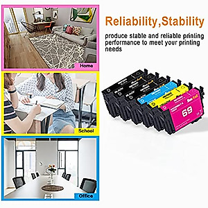 Run Star Remanufactured Ink Cartridege Replacement for Epson 69 T069 to use with Stylus C120 CX5000 CX6000 CX8400 CX9400 NX215 NX305 NX400 NX410 NX415 NX515 Workforce 1100 30 310 615 (6 Pack)