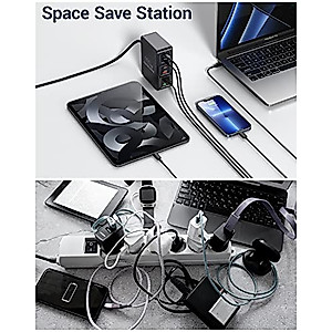 LMAIVE USB C Charging Station, 120W Multiport USB Charging Station, Multi USB Charger Station, Charging Station for Multiple Devices, USB Charging Hub Compatible with MacBook, Laptop, iPhone, iPad