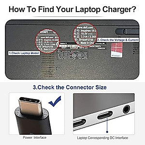 45W USB-C Type C AC Adapter Charger Power Supply for Dell XPS 13 XPS 12 9360 9365 9370 9333 9380 7390 9310 2-in-1 Inspiron 14 7437 Latitude 7275 7370 5175 5285 5290-2in1 LA45NM150 Laptop