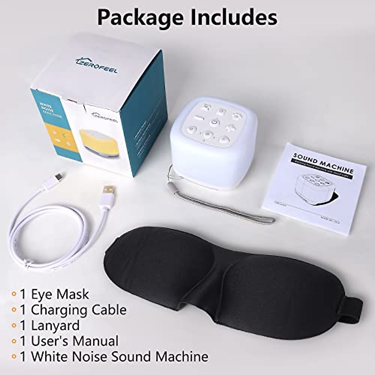 White Noise Sound Machine for Adults Baby & Night Light & Wireless Speaker 3 in 1, Portable White Noise Machine with 40 Soothing Sounds and 8 Colors Light for Sleeping, Relaxation, Privacy, Study