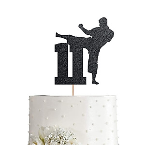 Karate 11 Cake Topper, 11th Birthday Taekwondo Taekwondo Martial Arts Boy Girl Party Supply