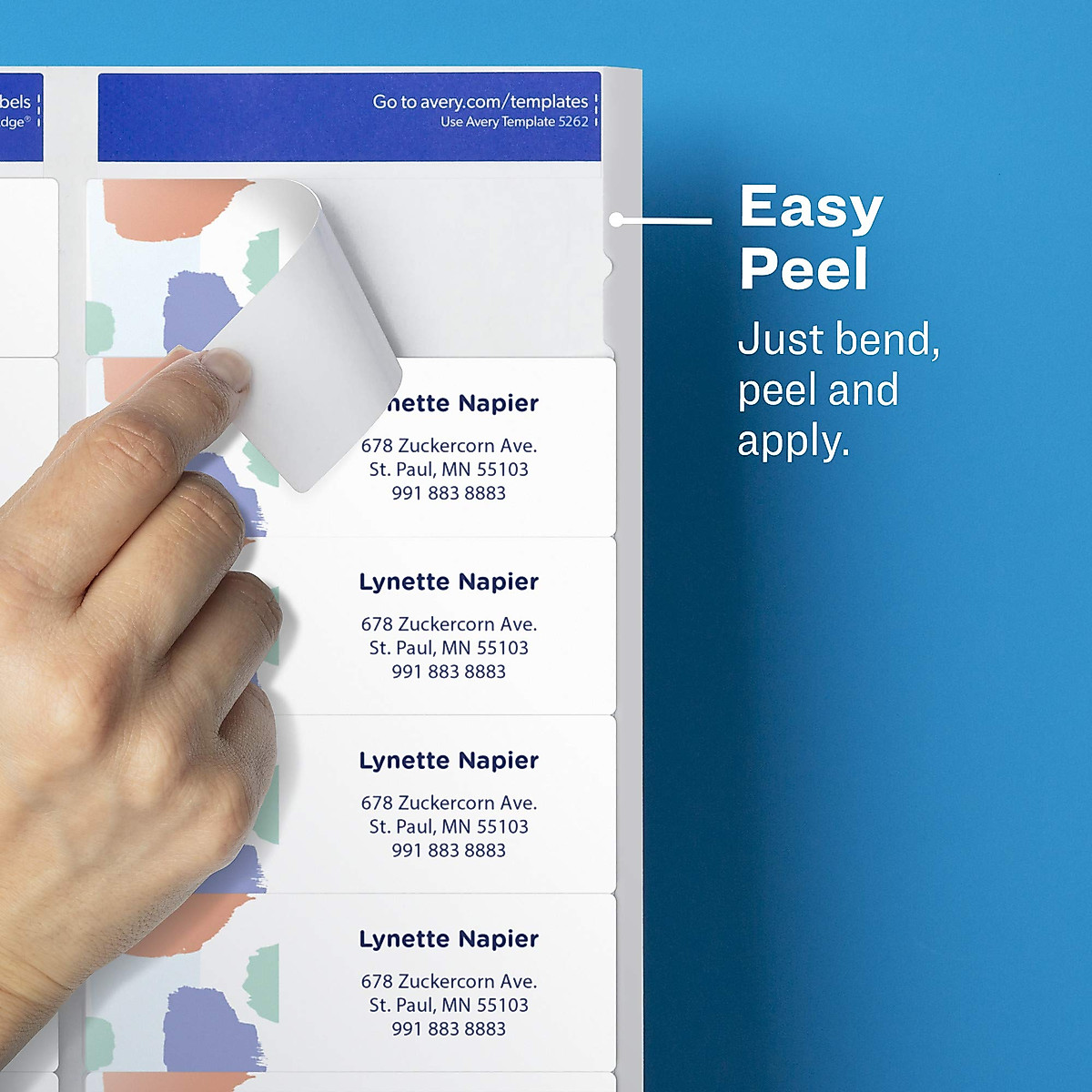 Avery Printable Shipping Labels with Sure Feed, 3-1/3" x 4", Matte Clear, 60 Blank Mailing Labels (18664)