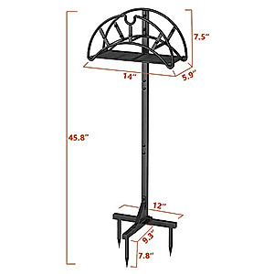 Coonoor Garden Hose Holder Hanger Water Hose Organizer Stand with Layer of Storage, Black