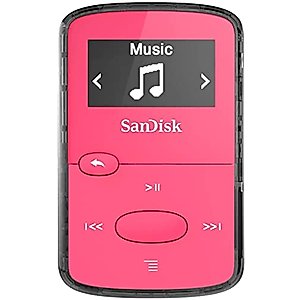 SanDisk 8GB Clip Jam MP3 Player, Pink - microSD card slot and FM Radio - SDMX26-008G-G46P
