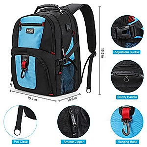 ANKUER Extra Large Travel Backpack for Men Women: 17 in Laptop Backpacks for School, Anti Theft TSA Travel Bag with USB Charging Port, Business Computer Bag (Blue)