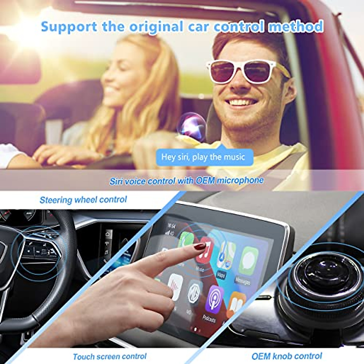 OTTOCAST Wireless CarPlay Adapter 2022 Speed Fastest Apple Wireless CarPlay Dongle Plug & Play 5Ghz WiFi Auto Connect No Delay Online Update, U2-AIR for OEM Wired CarPlay Cars Model Year After 2016