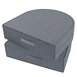 AOFEITE Outdoor Waterproof Olefin Chair Cushions 19"x19"x5" Patio Seat Cushions with 4-Level Color Fastness for Patio Furniture Round Corner Garden Sofa Pads with Removable Cover Set of 2, Light Gray