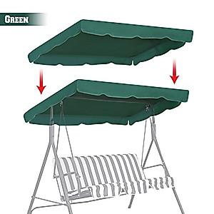 BenefitUSA Swing Canopy Cover ONLY 77"x43" - Polyester Top Replacement UV Block Sun Shade for Outdoor Garden Patio Yard Park Porch Seat Furniture (Green)