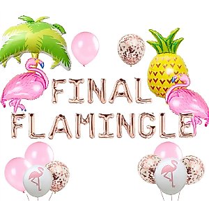 JeVenis Rose Gold Final Flamingle Balloons Flamingo Bach Balloons Flamingo Bachelorette Party Decor Flamingo Bach Balloon Banner Flamingle Bach Decorations
