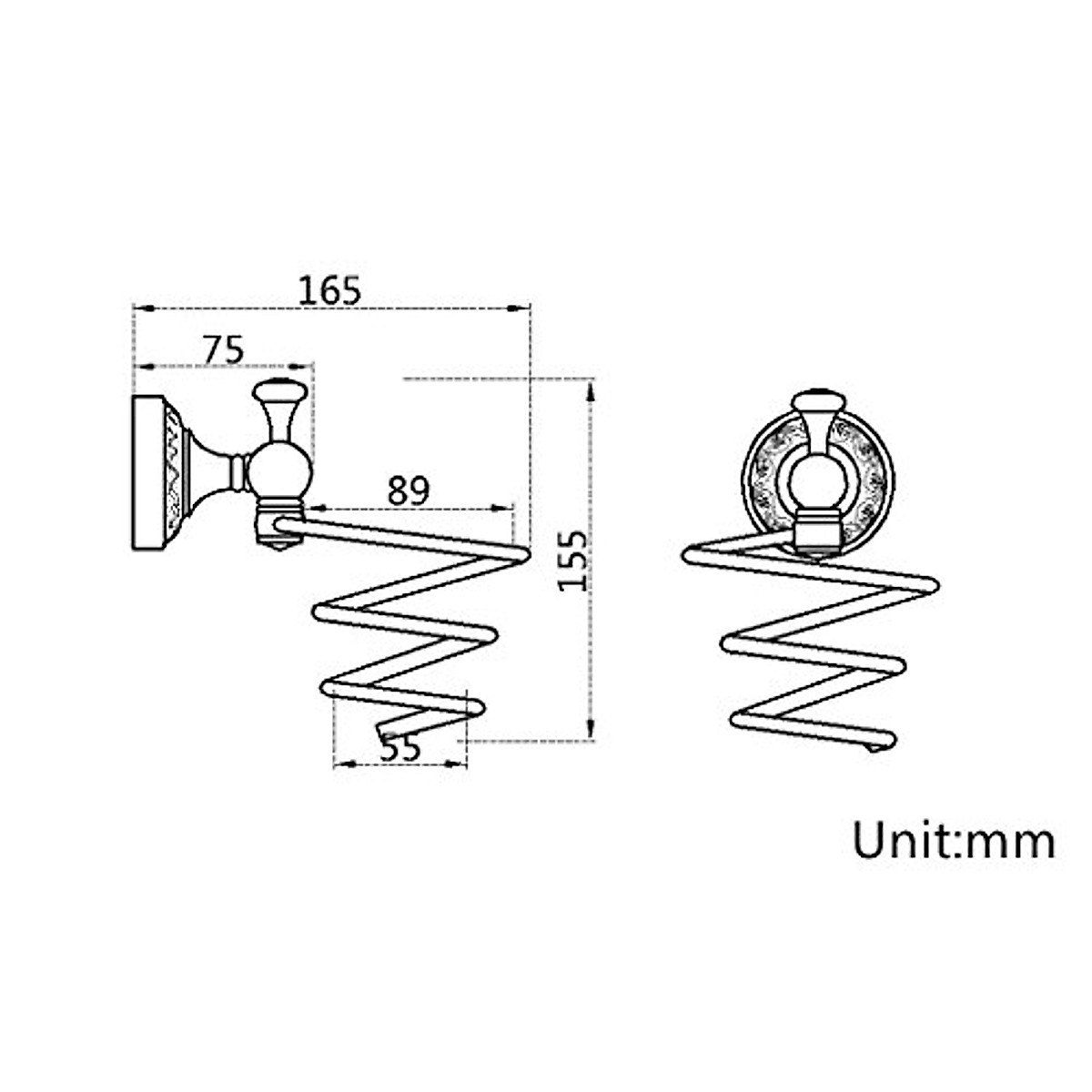Leyden Bronze Hair Dryer Holder,Antique Blow Dryer Holder Hanger Rack Oil Rubbed Bronze Spiral Bathroom Accessories,Hair Care Tools Organizer Wall Mounted