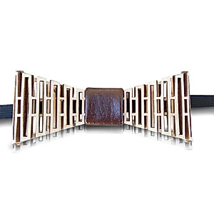 HatynkaUA Mens Wooden Bow Tie - 3D Unique Design Holiday Wedding Wood Bowtie- Necktie for Men