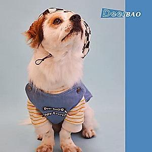DeerBAO pet Denim Vest,Blue Washed Denim Dog Undershirt,Cute Fun Cool Dog and cat Clothes for Small and Medium Dogs and Cats (XS)