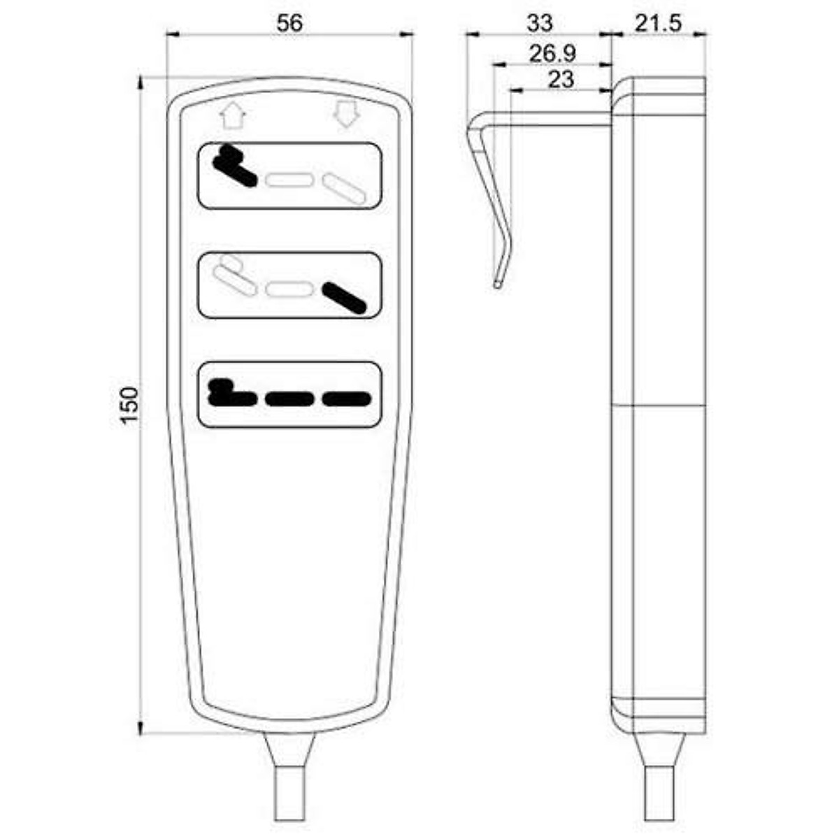 Full Electric hospital bed hand control Handset, Full Electric Pendant Controller for Homecare Bed,Lift Chair Recliner Sofa,Standard Institutional/Hospital Bed,Massage Cosmetic Bed Inflatable Bed