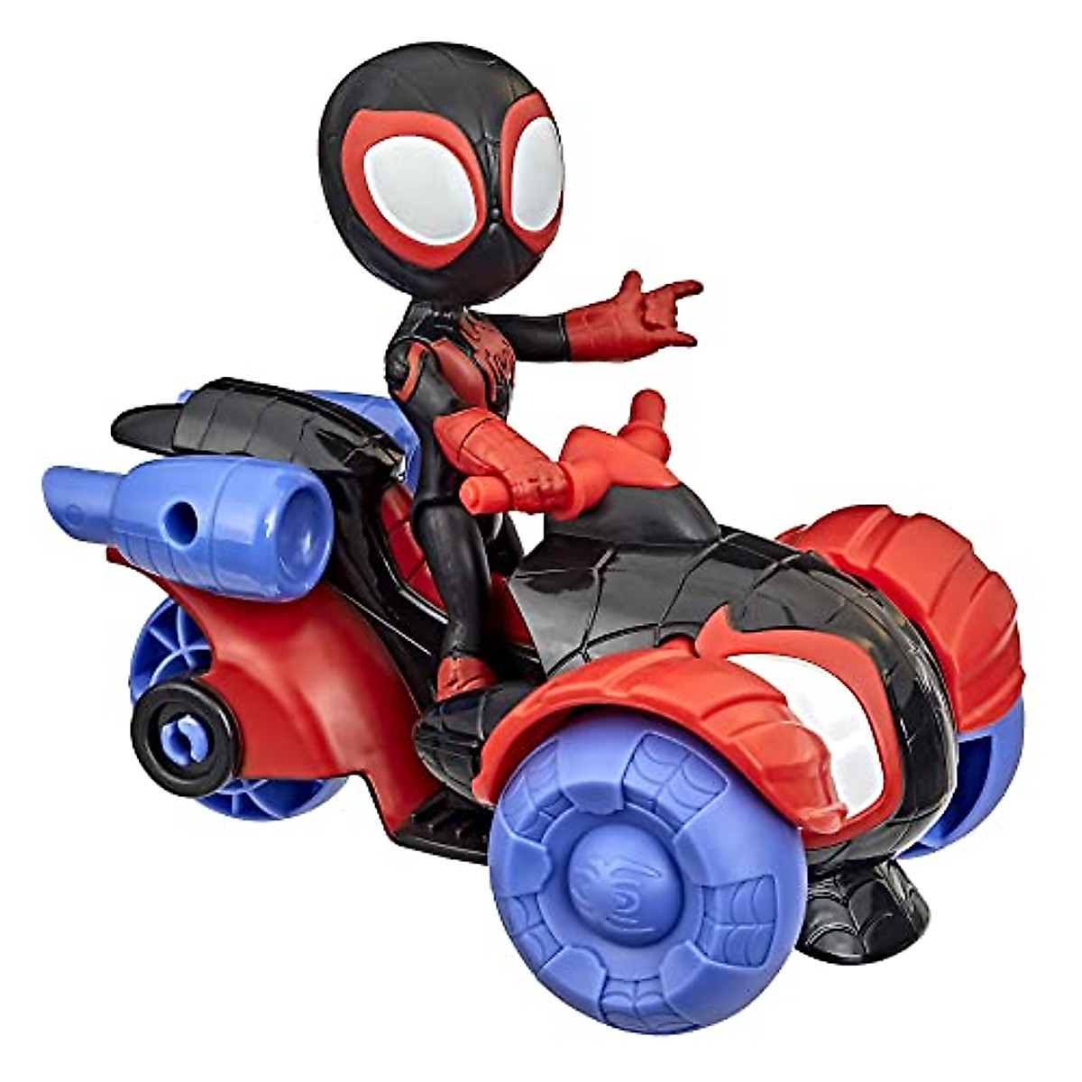 Spider-Man Marvel Spidey and His Amazing Friends Miles Morales Action Figure and Techno-Racer Vehicle, for Kids Ages 3 and Up