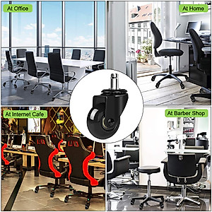 Office Chair Caster Wheels,2 Heavy Duty Desk Chair Wheels Replacement for Hardwood Floor,Smooth&Silent Swivel Wheels, 7/16”X 7/8”Universal Fit for Herman Miller,Game Chairs(not fit IKEA Chairs)