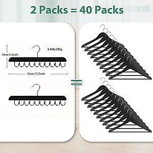 Kalimdor Bra Hanger for Closet 2 Pack, Tank Top Hanger 20 Hooks Capacity Foldable Wood Space Saving Hanger Closet Organizers and Storage for Dorm & Apartment for Lingerie,Tank Top, Bra, Scarf etc.