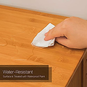 MoNiBloom Large Multi-Tier Shoe Storage Cabinet with Shutter Doors, Bamboo Shoe Floor Storage Organizer Rack for 31-35 Pairs Entryway Hallway Mudroom, Brown