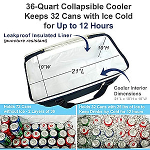 Picnic at Ascot Travel Cooler with Wheels- 64 Can Capacity- Collapsible Leakproof Cooler- Designed & Quality Approved in The USA