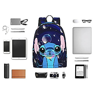 Anime Backpack, 16 Inch Large Capacity Multifunction Laptop Backpacks Daypack, Cute Cartoon Book Bag for Work Travel