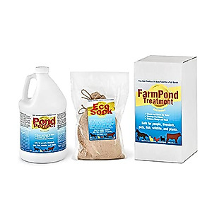 Farm Pond Treatment 80065 Multi Purpose Biological Pond Treatment, Amber liquid and brown powder