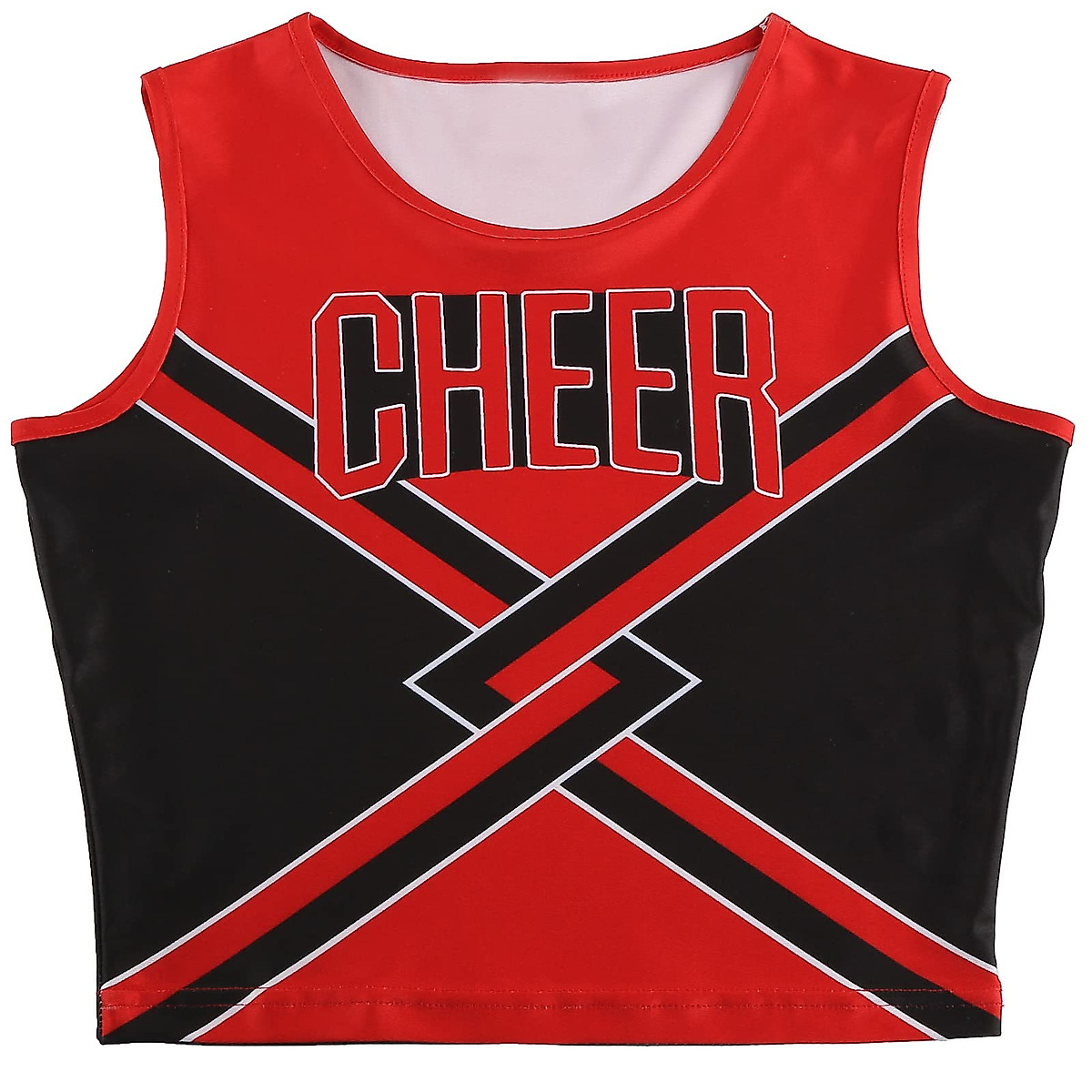 GRAJTCIN Cheerleader Costume for Women Cheerleading Uniform School Girls Dress Teenager Cheer Outfit Halloween Costume (XXS, Black)