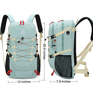 Bseash 40L Waterproof Hiking Backpack with Rain Cover, Outdoor Sport Travel Bag Daypack for Camping Climbing Skiing Cycling (Milk Green)