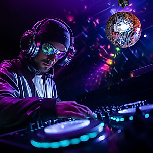 Yescom 6 RPM Rotating Motor w/ 18 RGBW LED Light for 6 8 12" Mirror Disco Ball Kit DJ Party Decorate