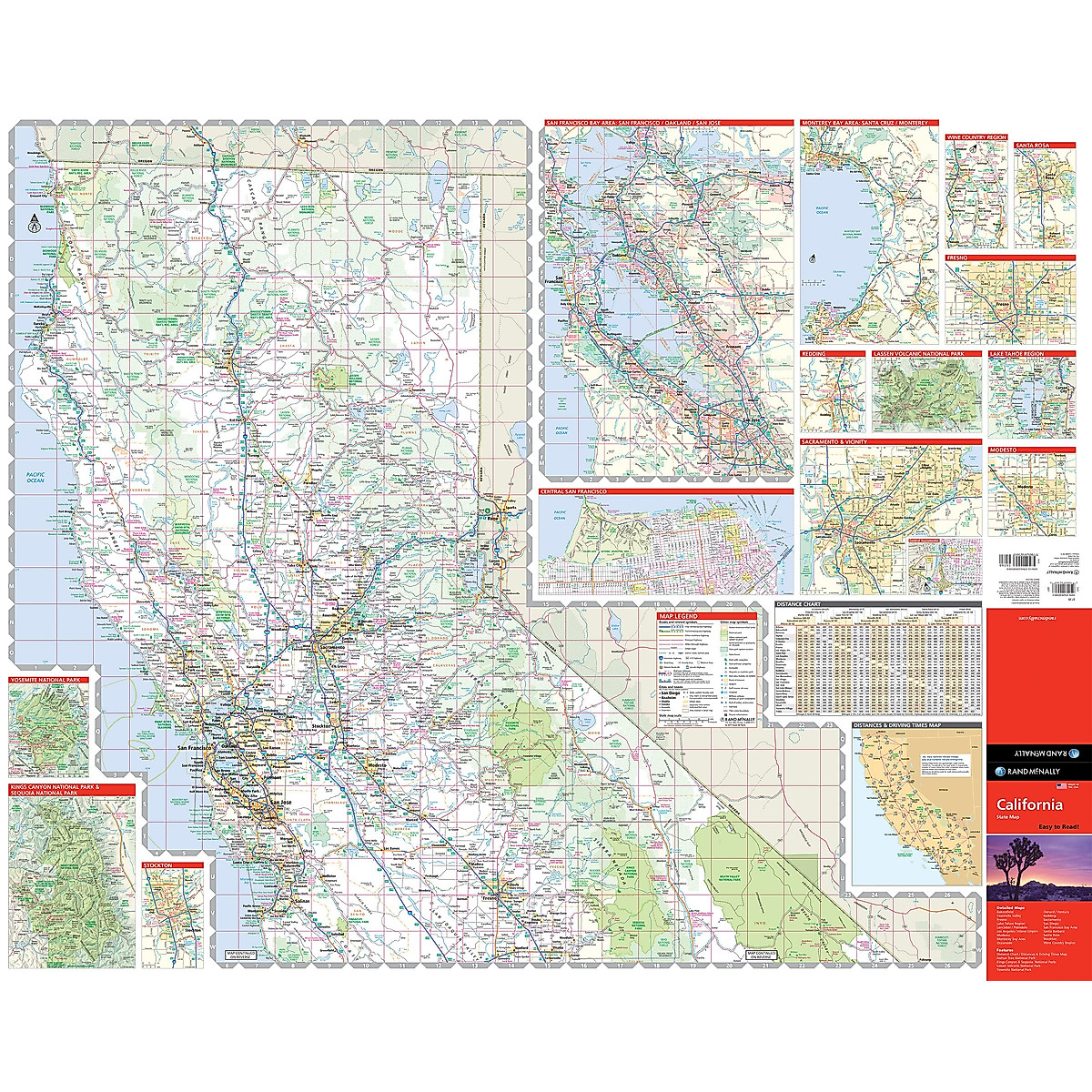 Rand McNally Easy to Read: California State Map