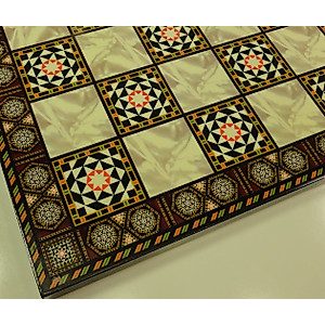 Medieval Times Crusades Warrior Chess Set Blue & White Maltese Cross with 16 1/2" Mossaic Color Board