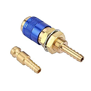 M6 Quick Connector Set, Quick Water Cooled Gas Adapter Fitting Hose for MIG TIG Welder Torch Fitting for Welding Torch (Blue)